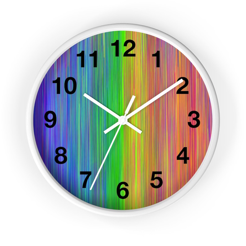 Rainbow Wall Clock, Rainbow Clock, Colorful Clock, Unique Wall Clock ...