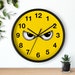 Playful Eyes Clock, Angry Face Wall Clock, Funny Clock, Unique Wall ...