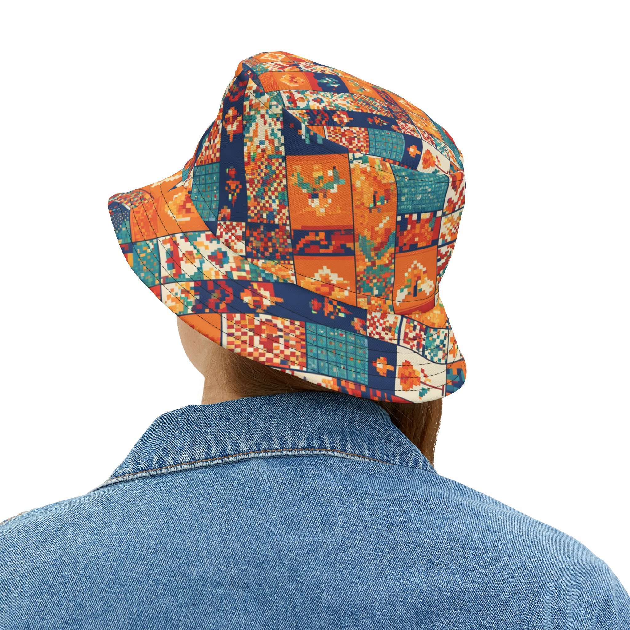 Bucket Hat, Pixel Hat, Pixelated Hat, Unique Bucket Hat, Trendy Bucket ...