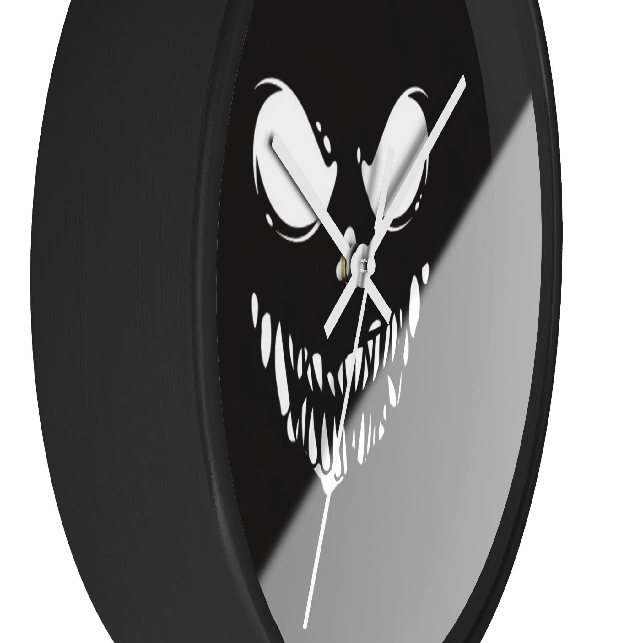 Scary Face Clock, Scary Grinning Face Clock, Scary Skull Clock, Spooky ...