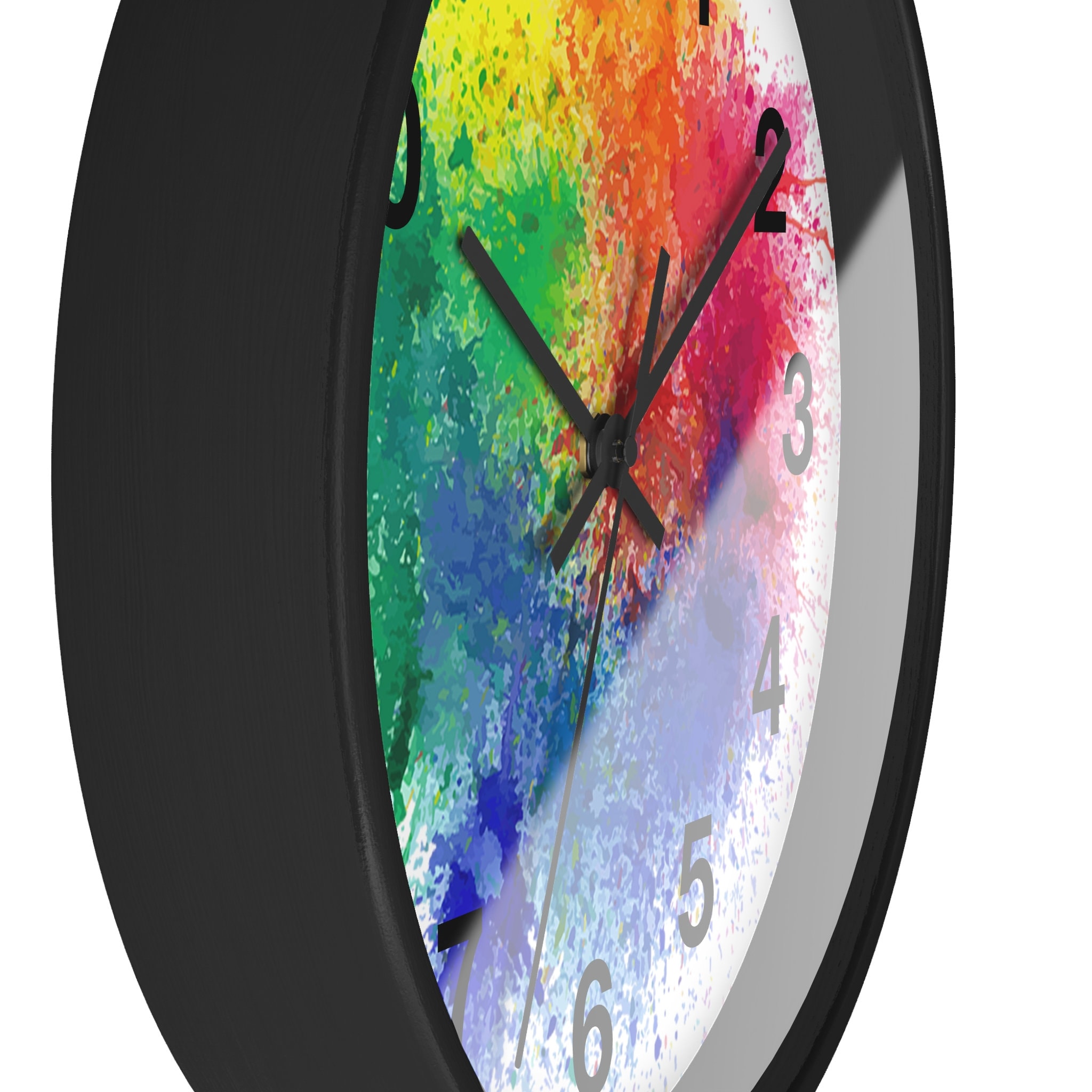 Wall Clock Rainbow Watercolor Clock Watercolor Splash Clock - Etsy