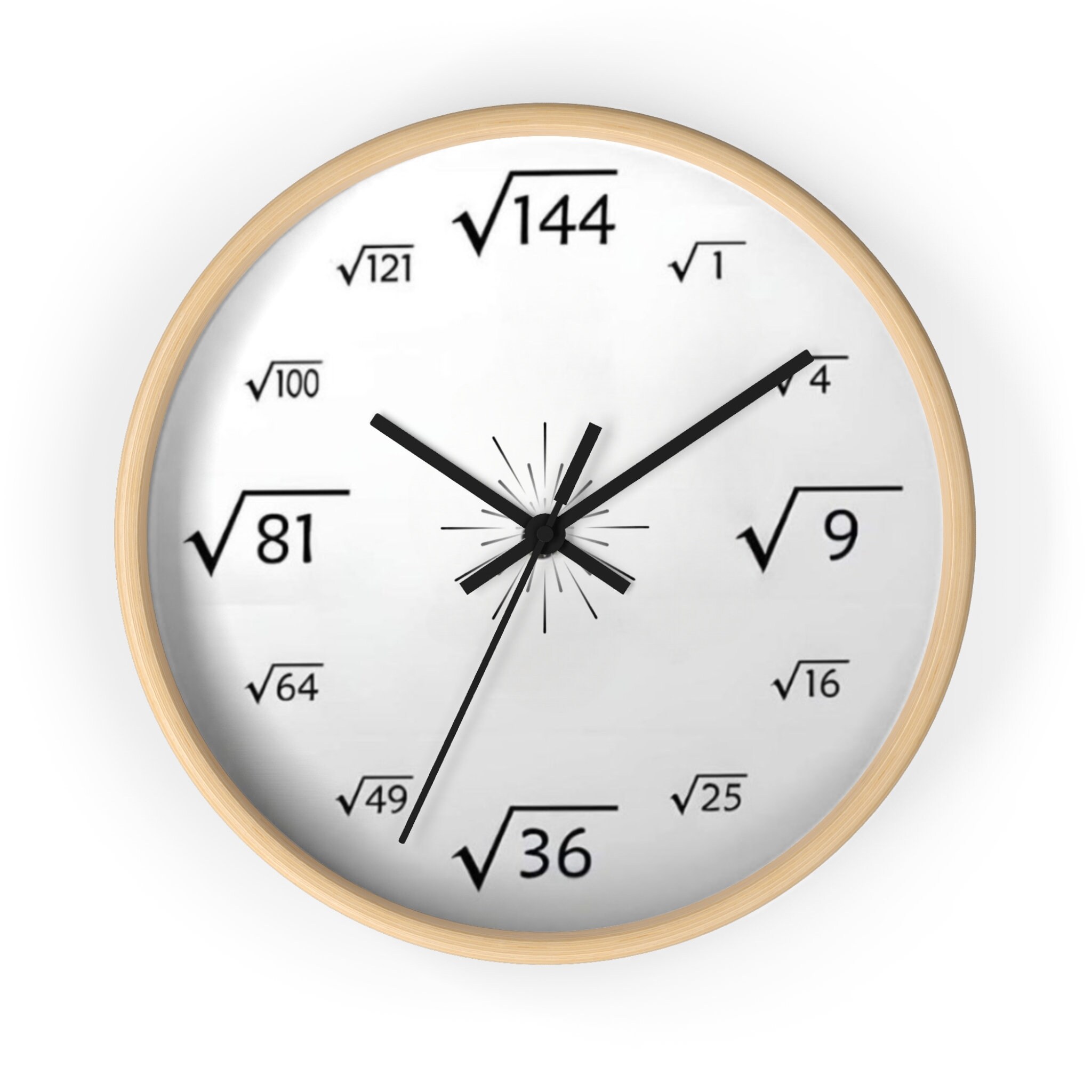 Square Root Wall Clock, Math Clock, Unique Wall Clock, Kids Clock ...