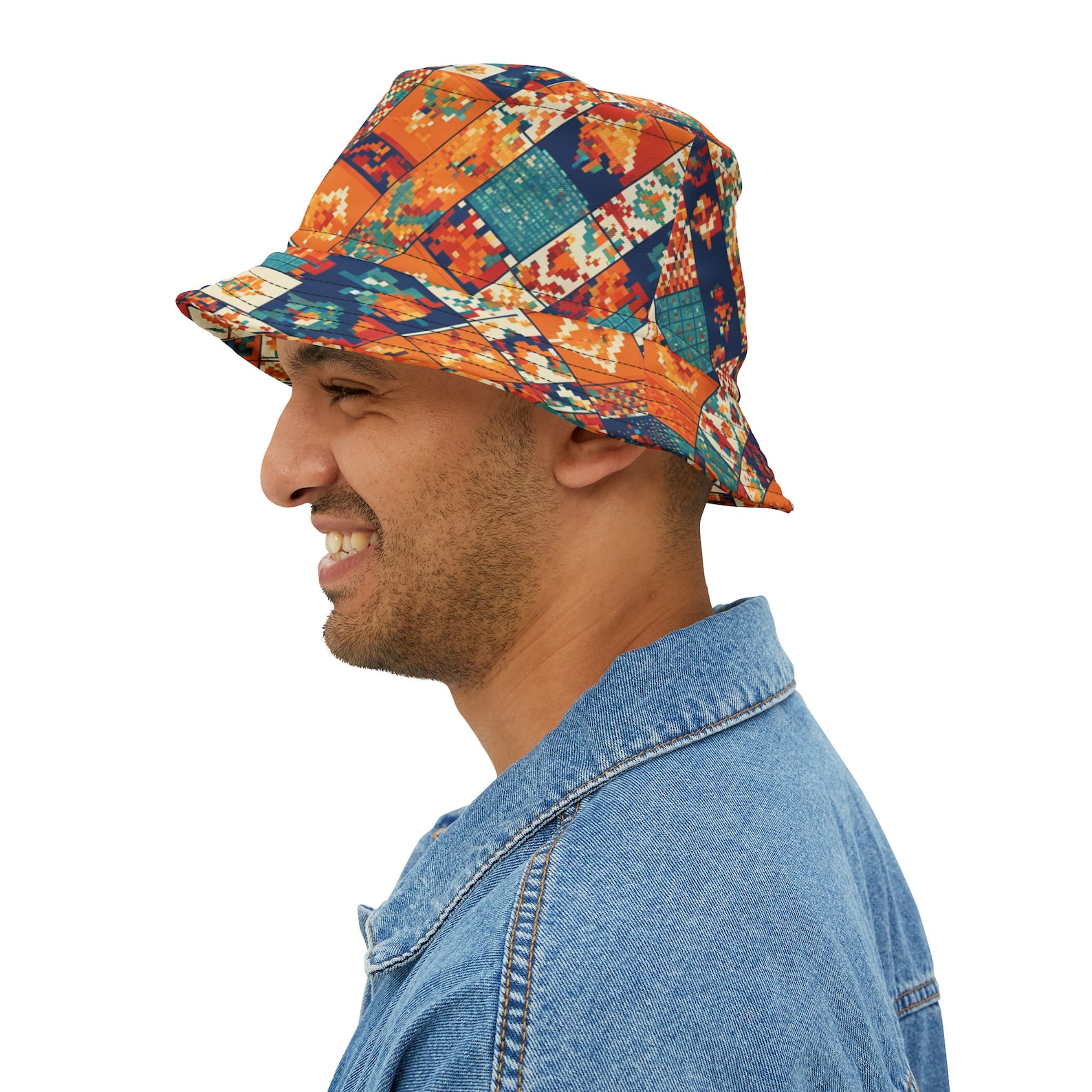Bucket Hat, Pixel Hat, Pixelated Hat, Unique Bucket Hat, Trendy Bucket ...