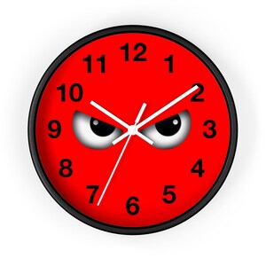 Bold Eyes Clock, Angry Face Wall Clock, Funny Clock, Unique Wall Clock ...