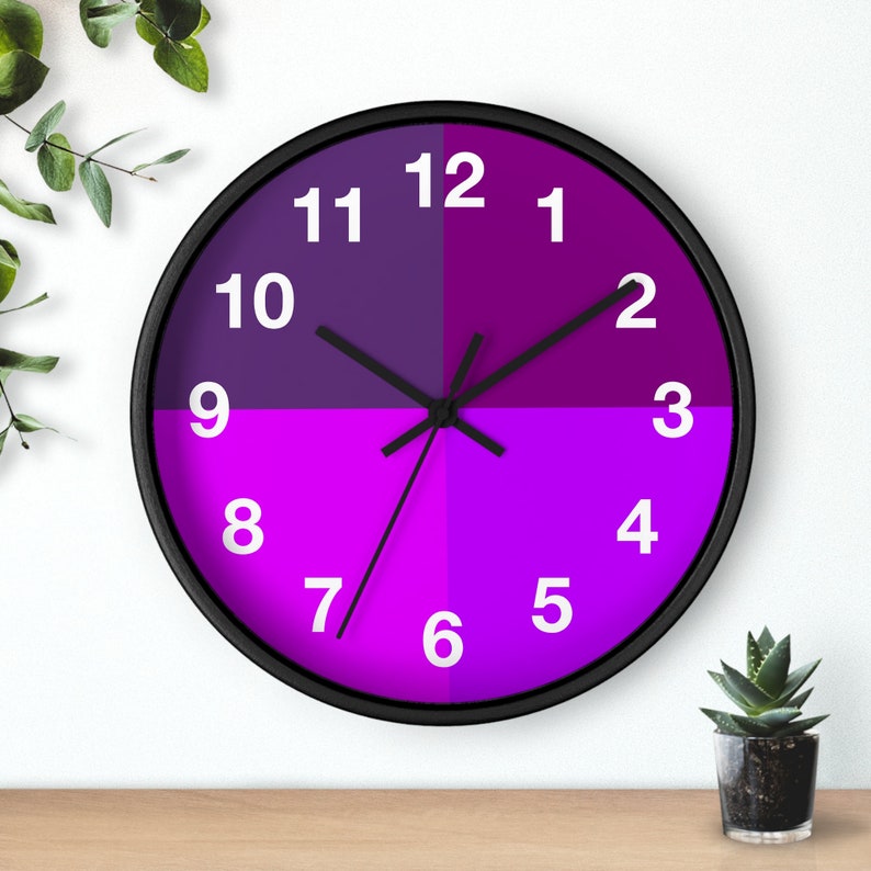 Four Tone Clock, Purple Clock, Quadrant Toned Clock, Multi Shade Clock ...