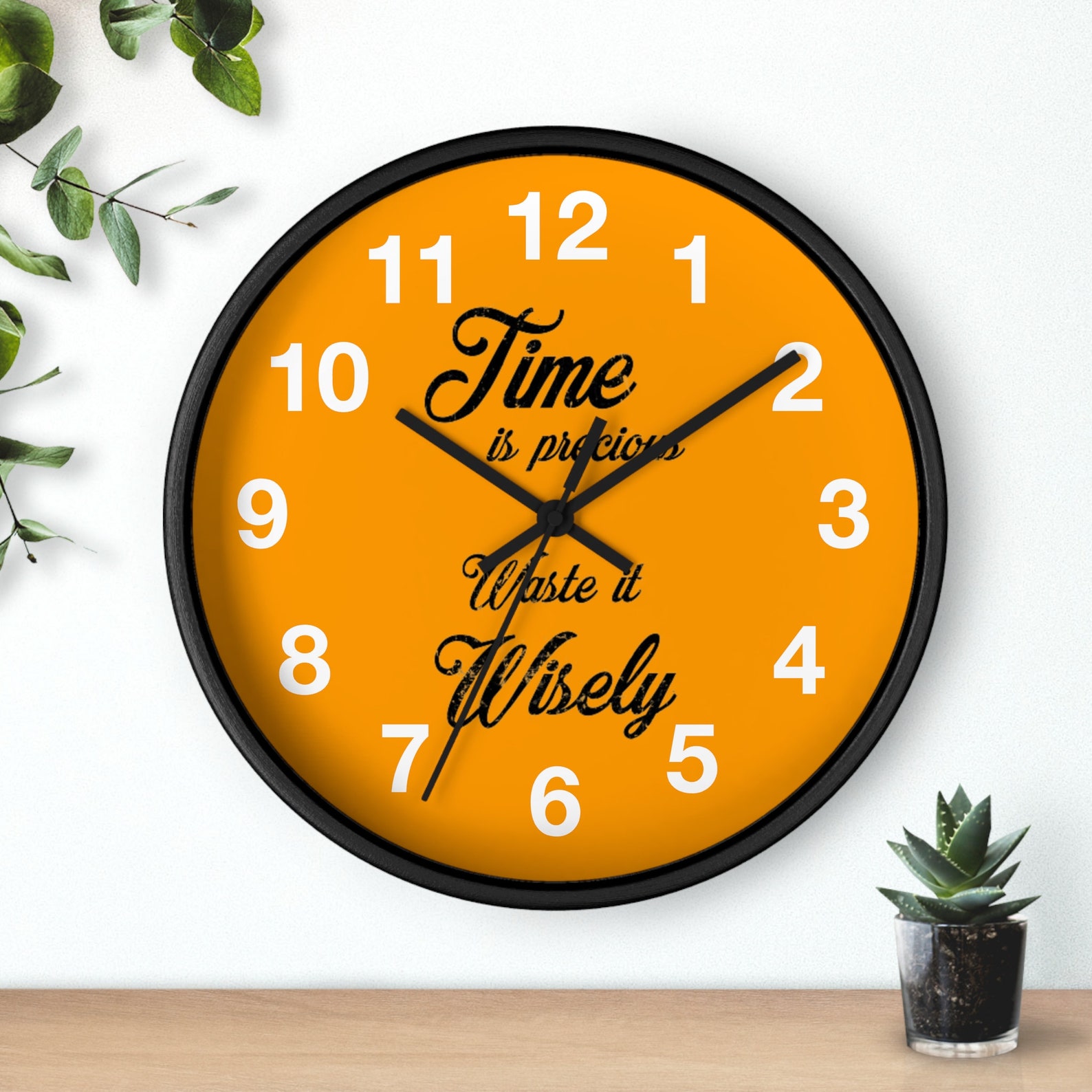 Time is Precious Wall Clock, Motivational Clock, Inspirational Wall ...