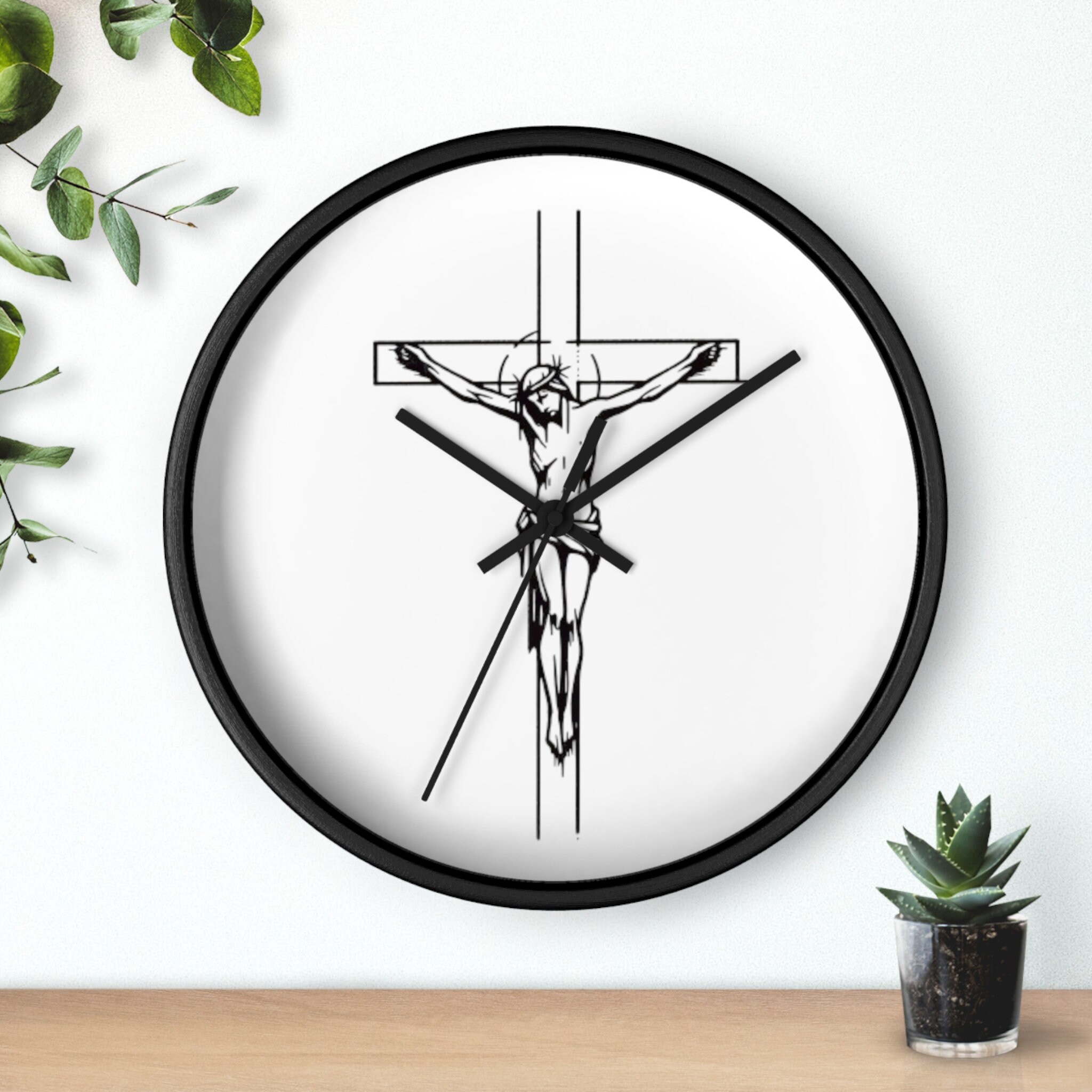 Jesus Crucifix Clock, Jesus Cross Wall Clock, Christian Clock, Faith ...