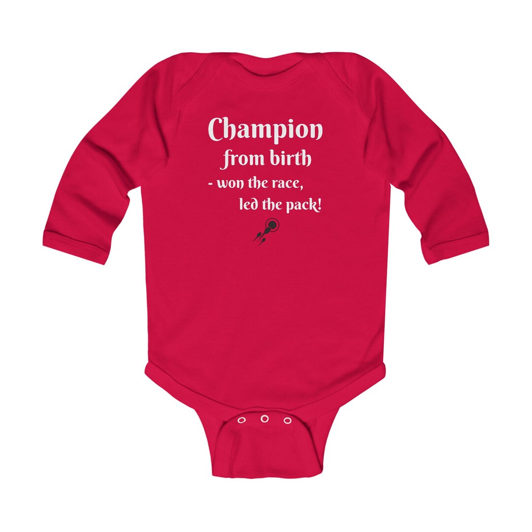 Champion From Birth Baby Bodysuit, Funny Baby Long Sleeve Bodysuit ...
