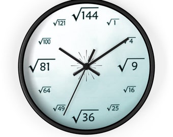 Square Root Wall Clock, Math Clock, Unique Wall Clock, Kids Clock ...