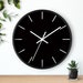 Black Clock, Minimalist Clock, Modern Wall Clock, Elegant Clock, Cool ...