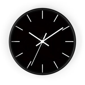 Black Clock, Minimalist Clock, Modern Wall Clock, Elegant Clock, Cool ...