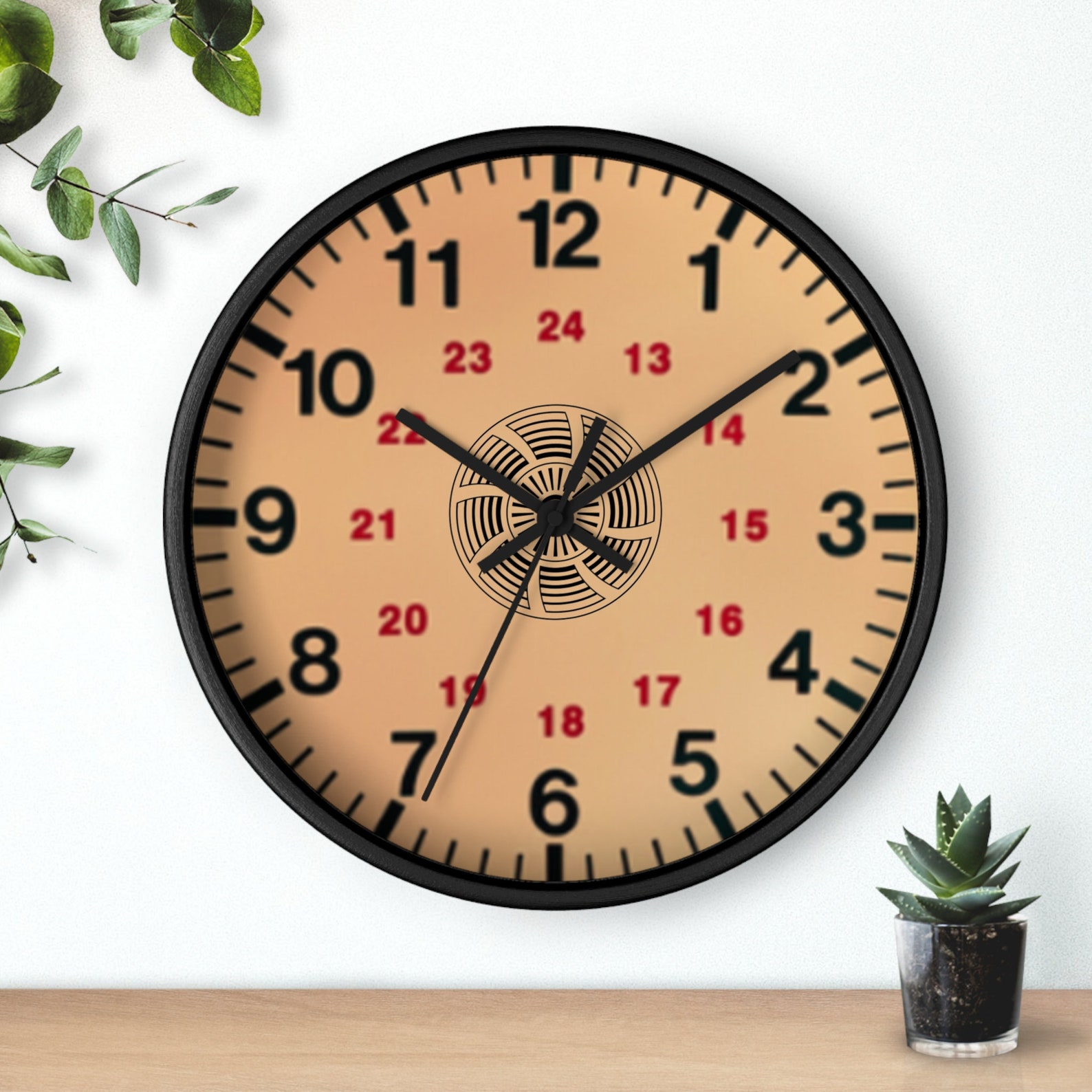 12- and 24-hour Clock, Military Time Clock, 24 Hour Military Wall Clock ...