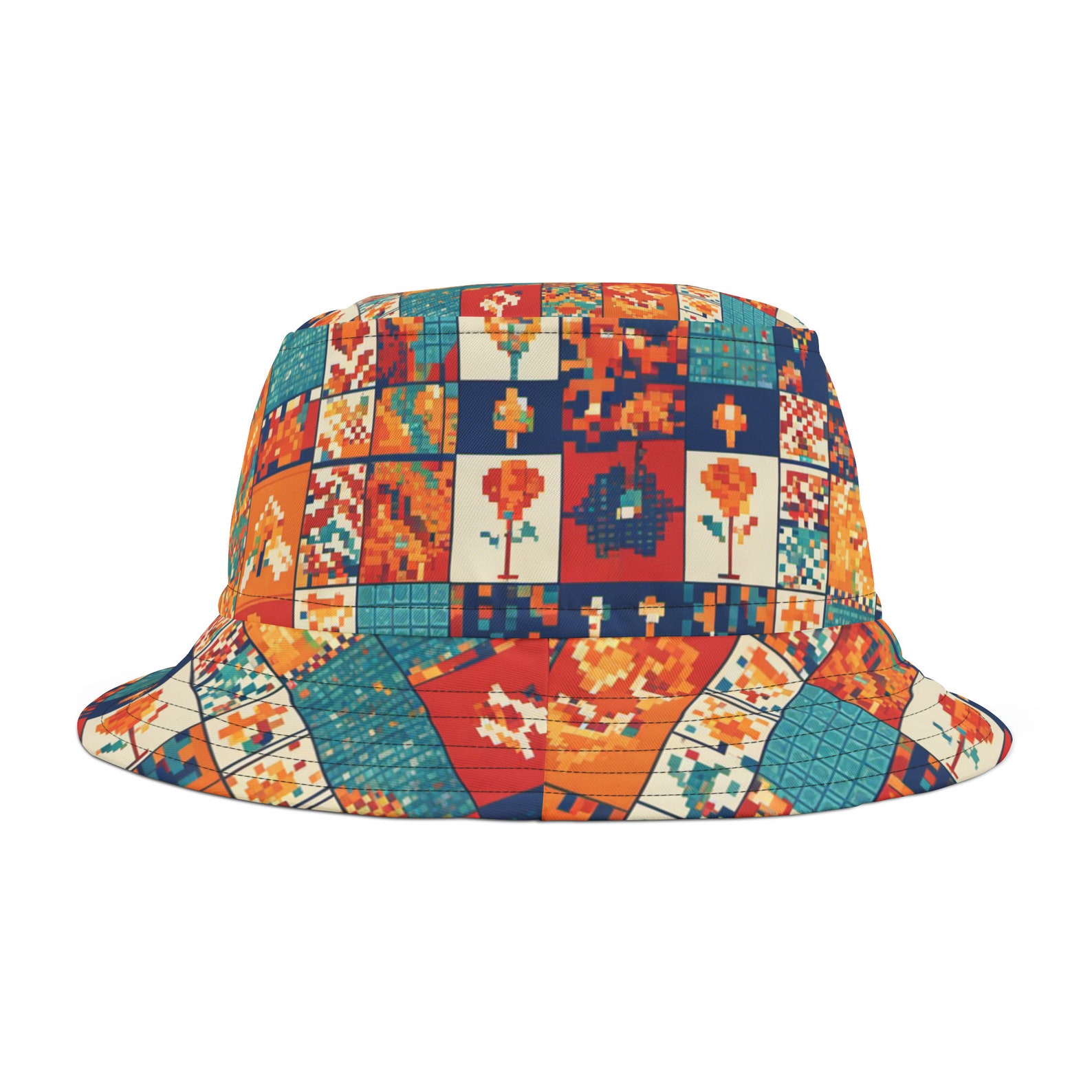 Bucket Hat, Pixel Hat, Pixelated Hat, Unique Bucket Hat, Trendy Bucket ...