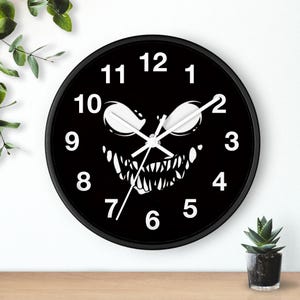 Scary Face Clock, Scary Grinning Face Clock, Spooky Face Clock, Spooky ...