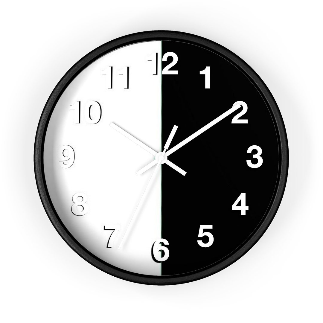 Two Tone Monochrome Clock, Two Tone Clock, Dual Tone Clock, Monochrome ...