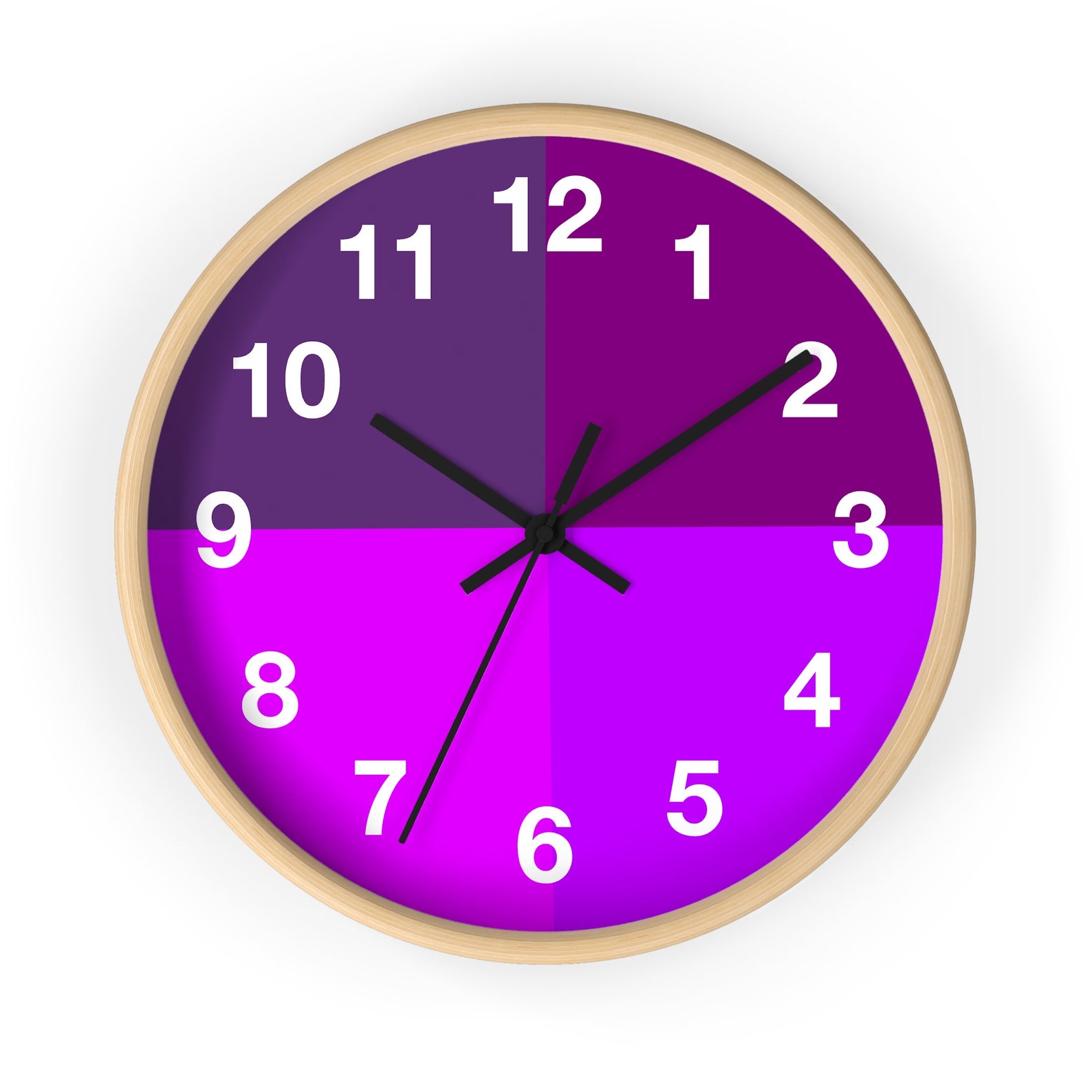 Four Tone Clock, Purple Clock, Quadrant Toned Clock, Multi Shade Clock ...