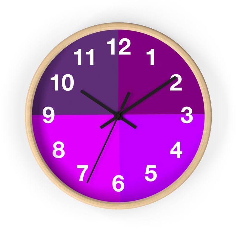 Four Tone Clock, Purple Clock, Quadrant Toned Clock, Multi Shade Clock ...