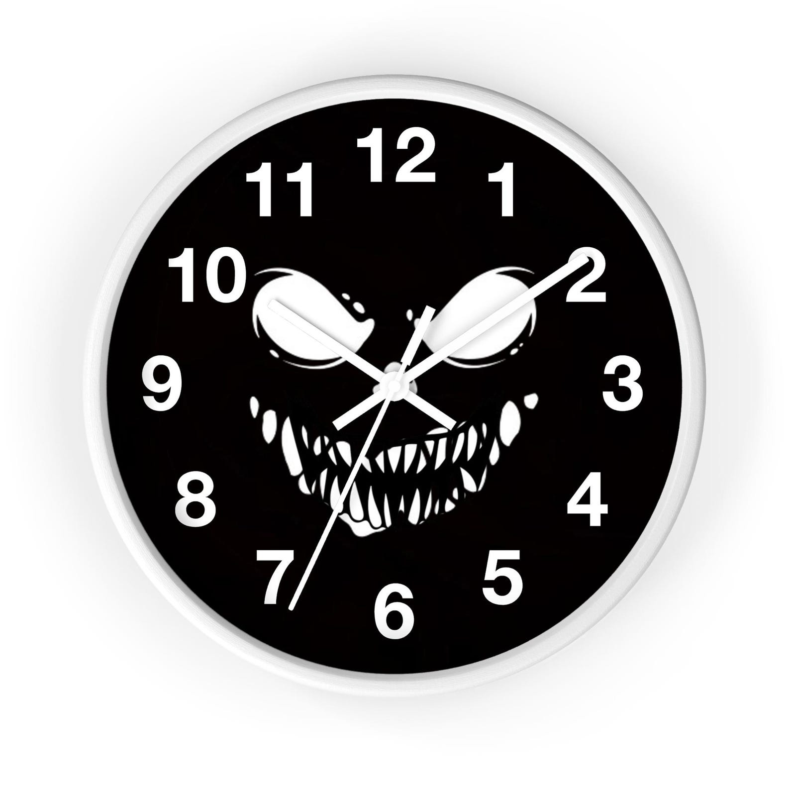 Scary Face Clock, Scary Grinning Face Clock, Spooky Face Clock, Spooky ...