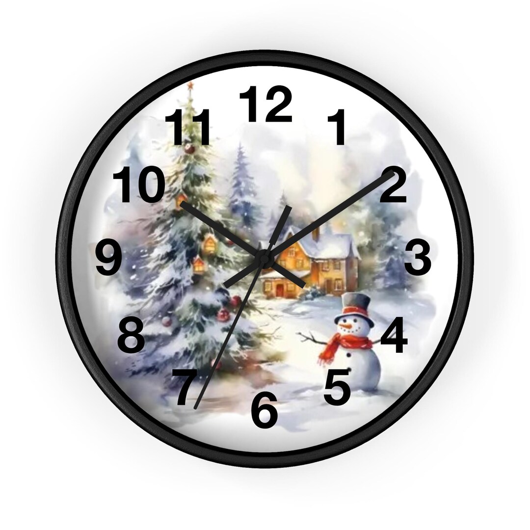 Snowman Clock, Winter Wonderland Clock, Winter Clock, Christmas Clock ...