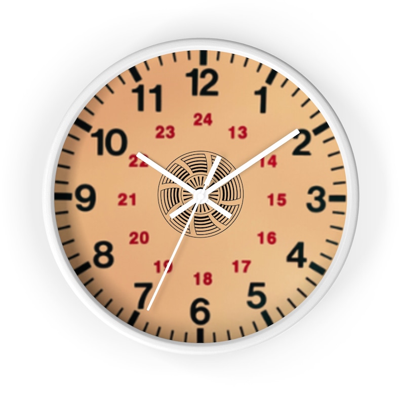 12- and 24-hour Clock, Military Time Clock, 24 Hour Military Wall Clock ...
