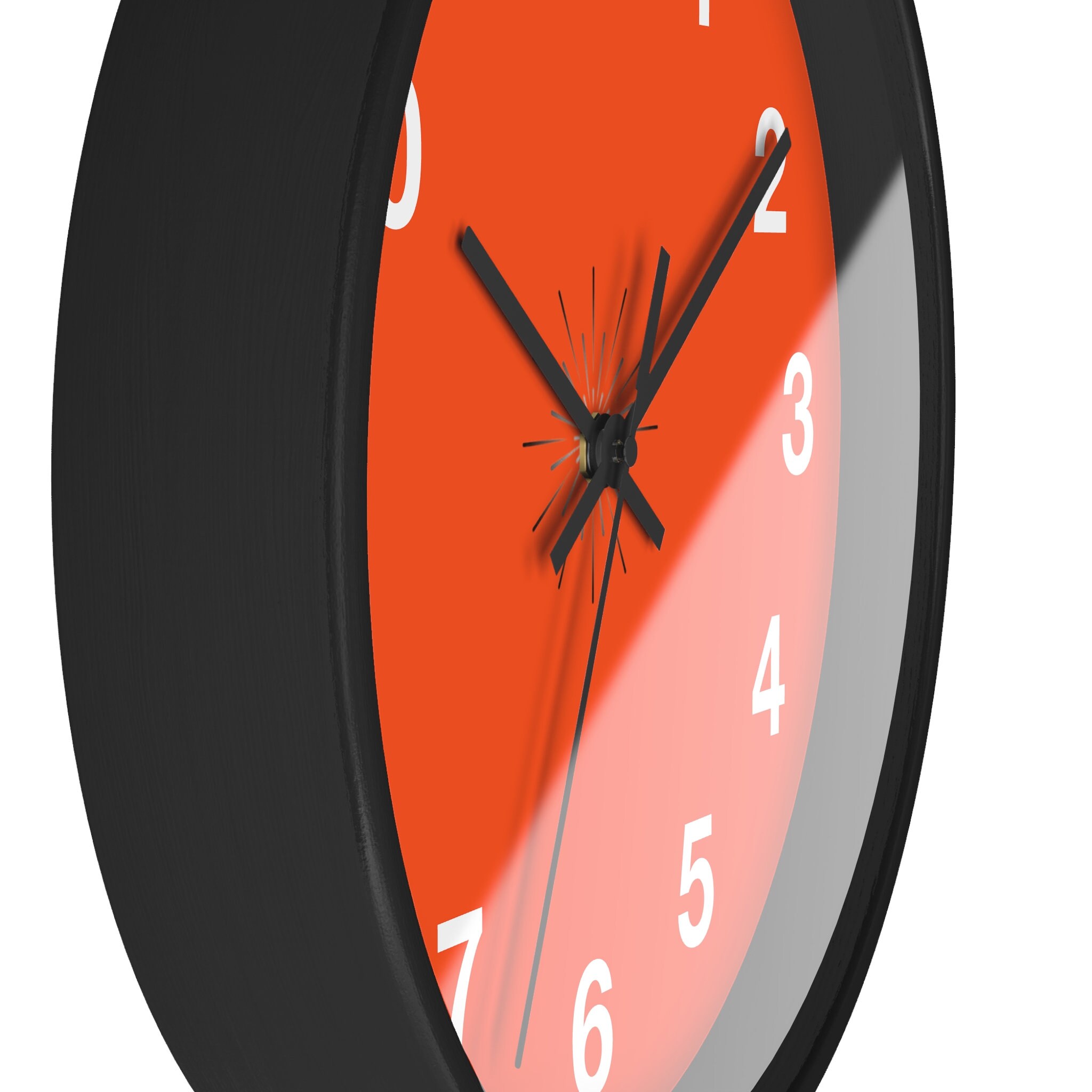 Orange Clock, Minimalist Clock, Modern Wall Clock, Cool Wall Clock ...