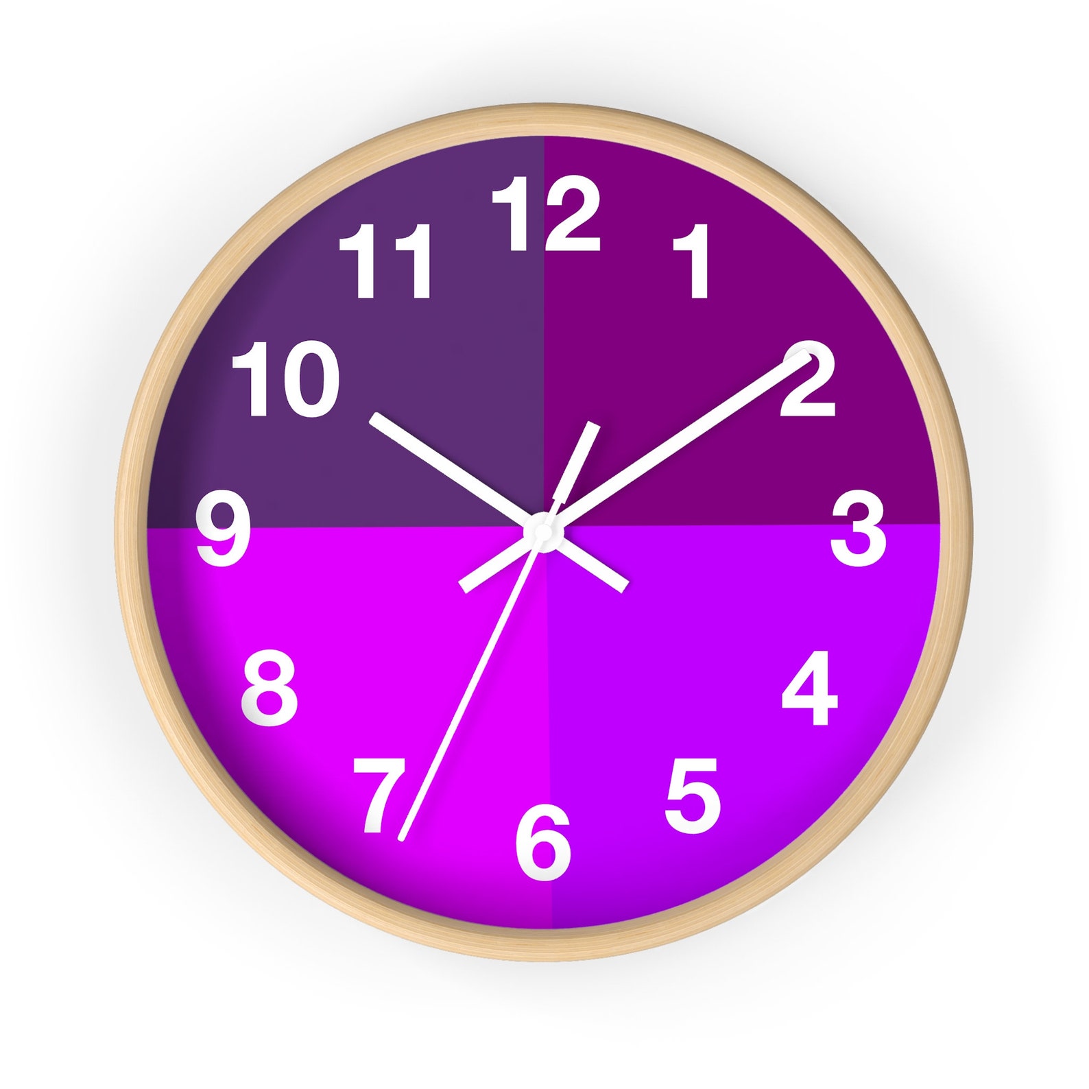 Four Tone Clock, Purple Clock, Quadrant Toned Clock, Multi Shade Clock ...