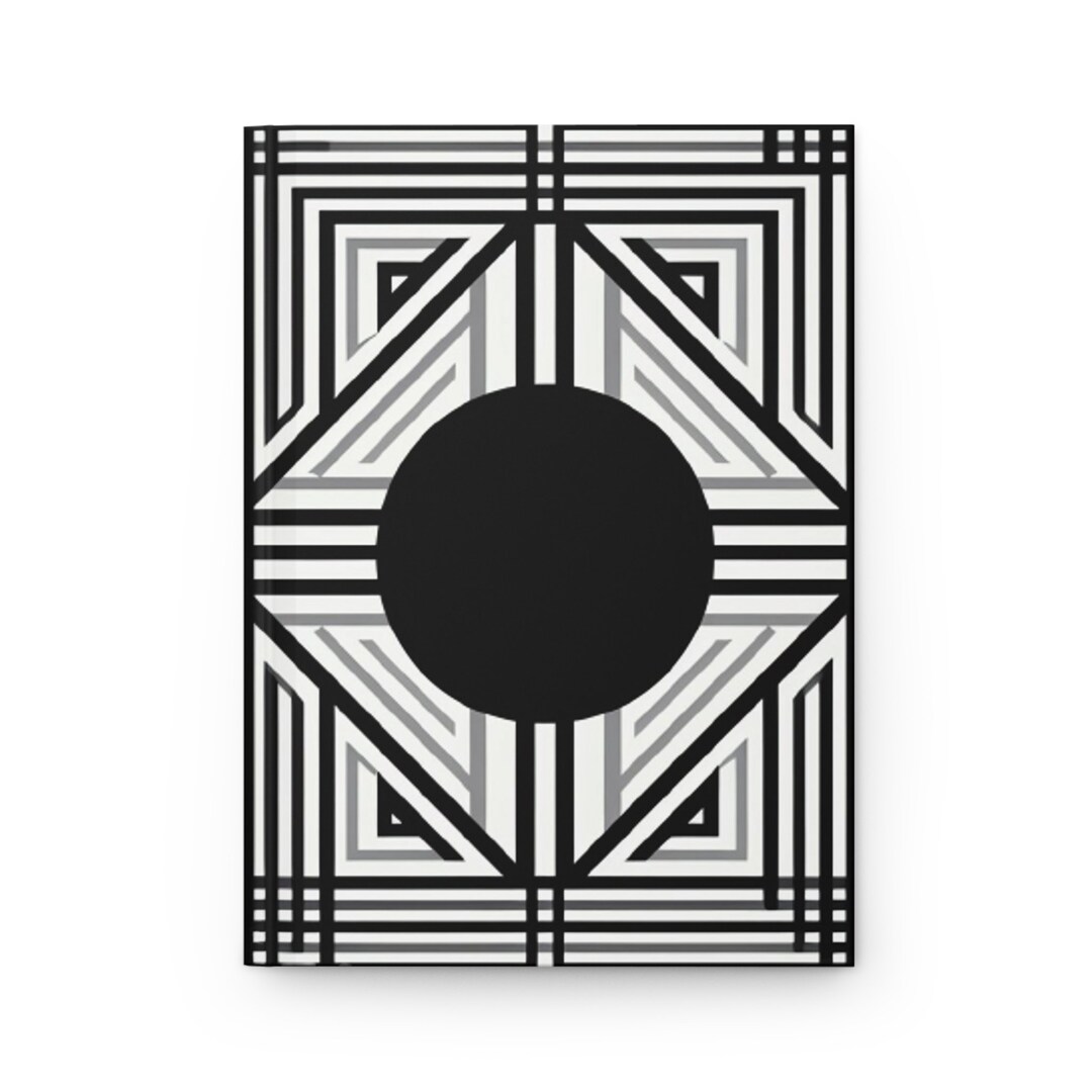Hardcover Journal, Black and White, Geometric Design, Creative Journal ...