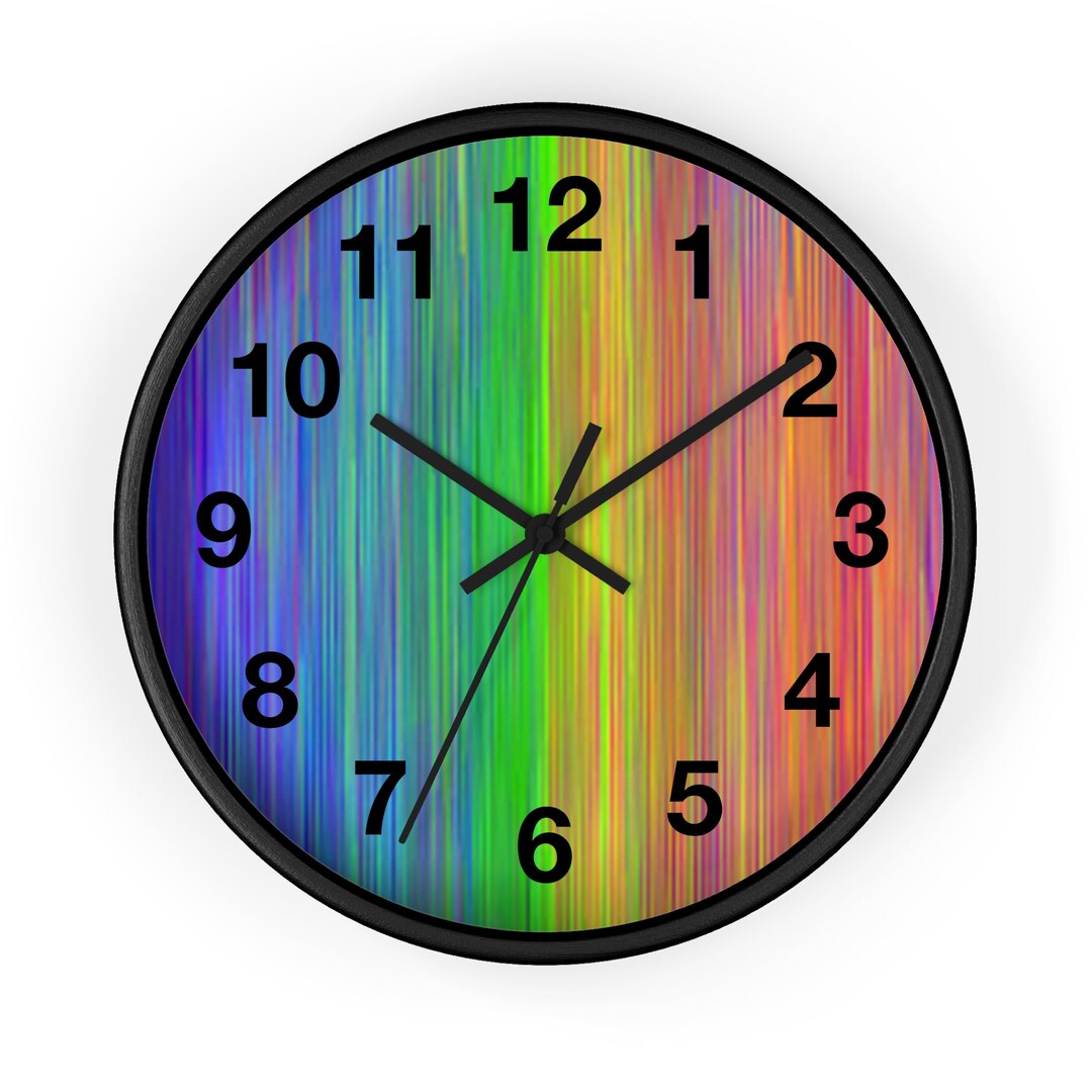 Rainbow Wall Clock, Rainbow Clock, Colorful Clock, Unique Wall Clock ...