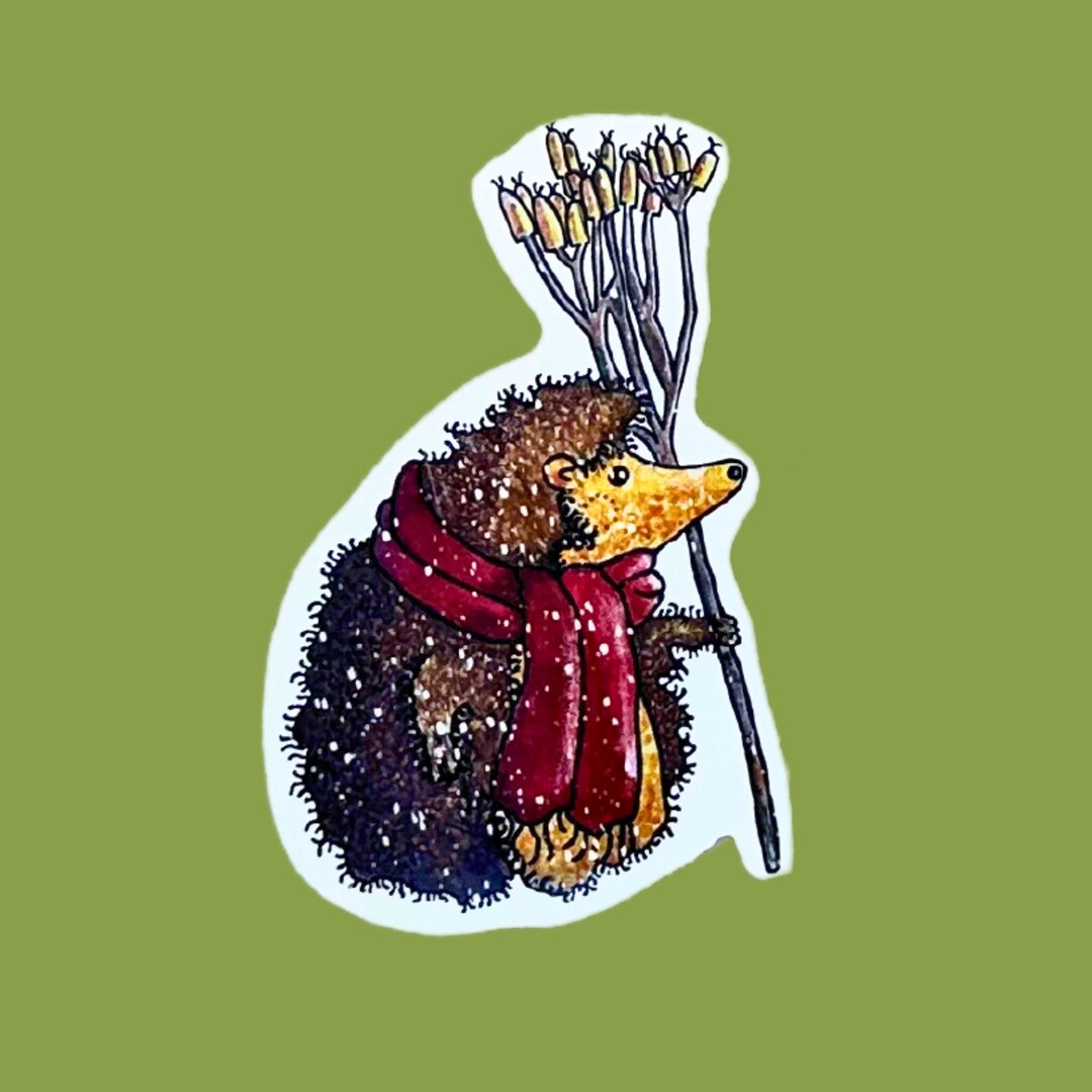 Vinyl Hedgehog Sticker Die Cut Sticker Original Watercolour Hand ...