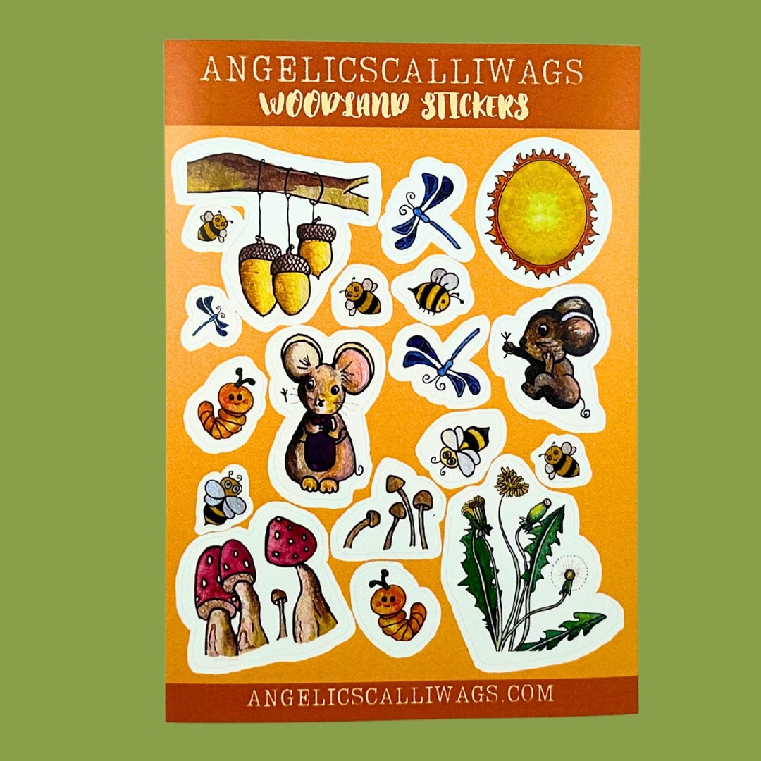 Woodland Animals Sticker Sheet Cottage Core Stickers, Scrapbook ...