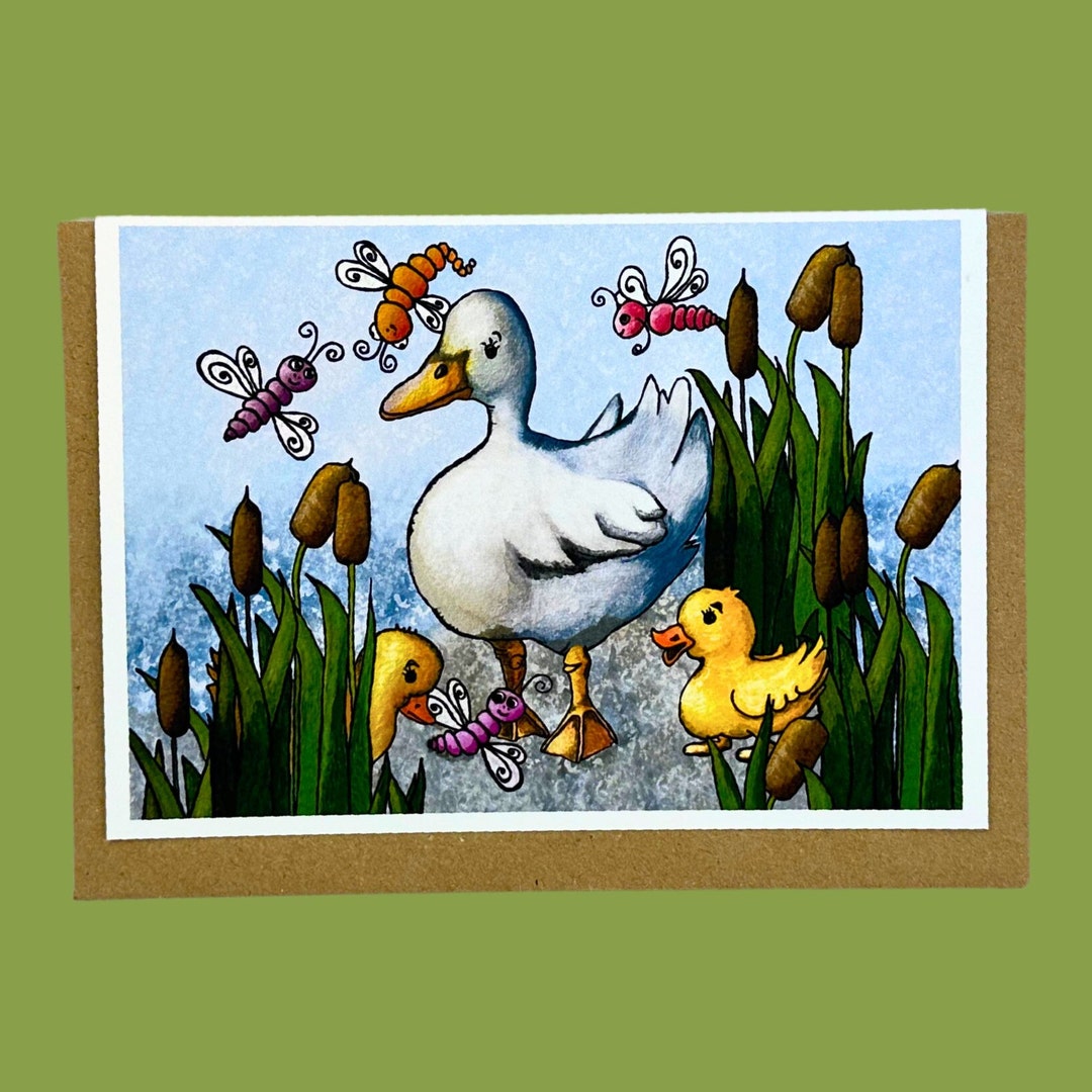 Duck Greetings Card Cute Watercolour Card Gift Card Bird Greetings Card ...