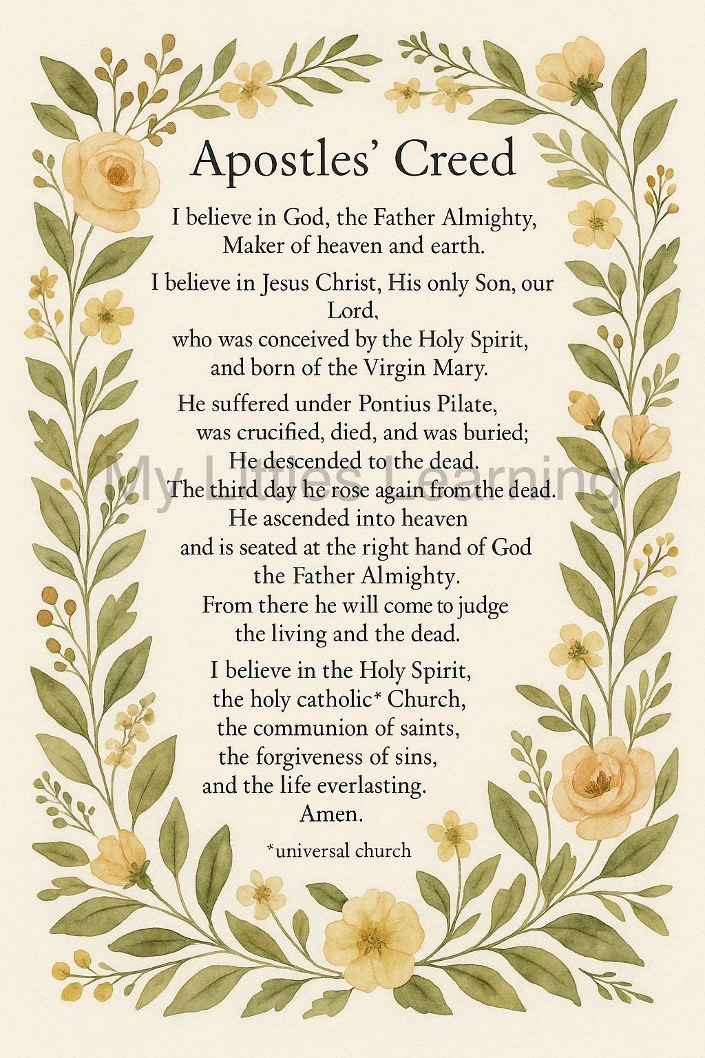 The Apostles’ Creed Art Print Poster - Etsy