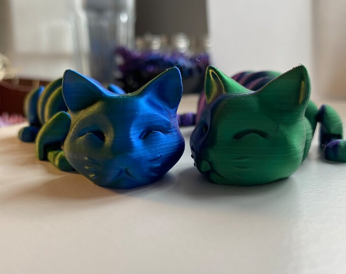 Lazy Cat 3d-printed Articulated Cat Fidget Toy Fidget Pet Desk Fidget ...