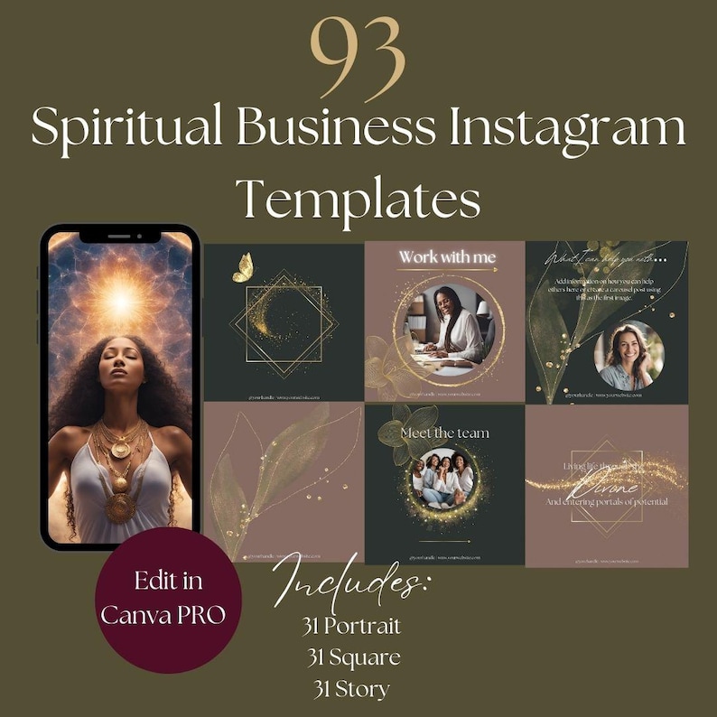 Spiritual Business Canva Templates Spiritual Instagram Templates for ...
