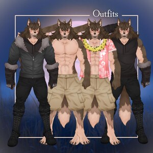 Vtuber | Ferox V2, the Furry Wolf | Customizable Live2d Premade Model ...