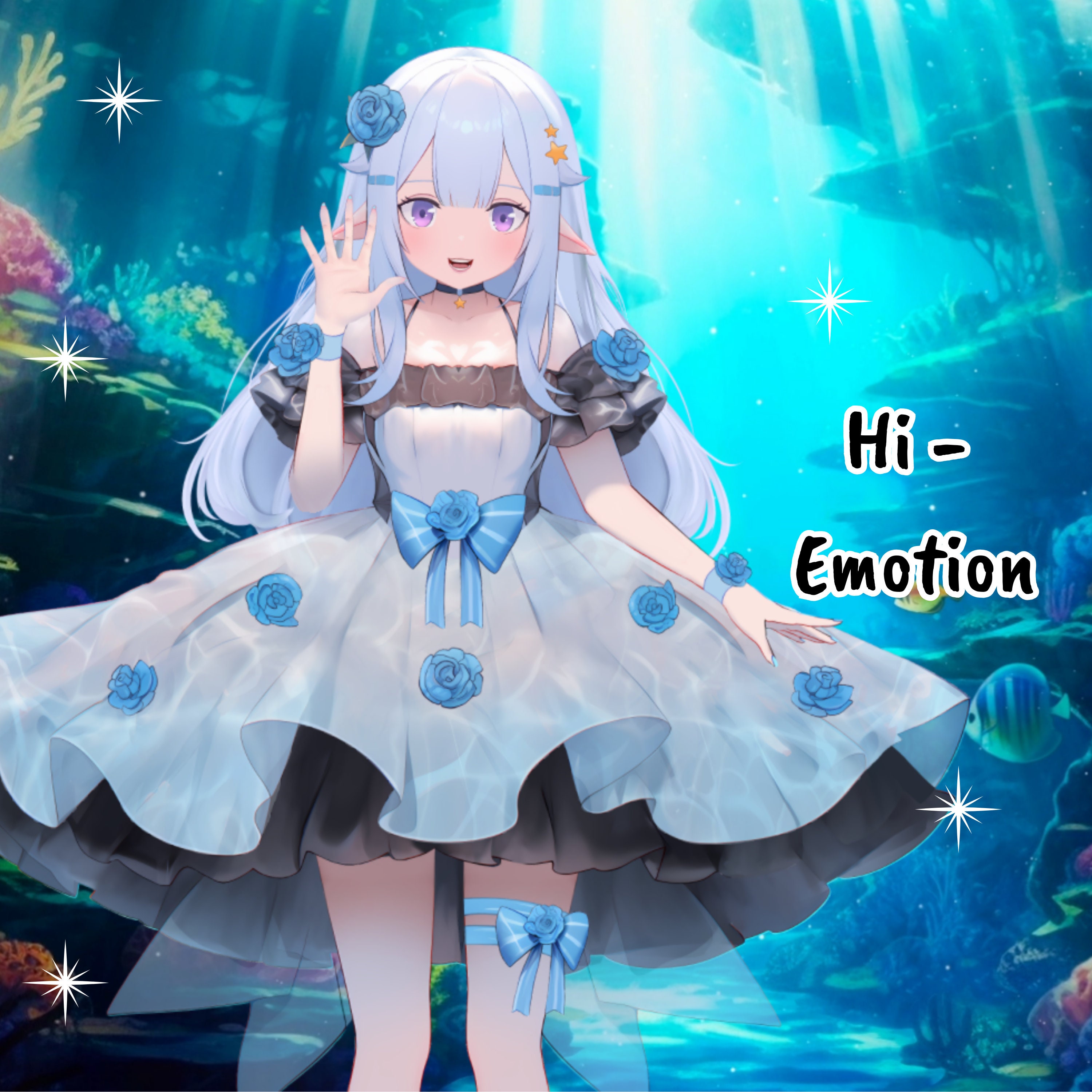 Vtuber | Nixie, the Ocean Girl | With Pet | 5 Emotions | 6 Toggles ...