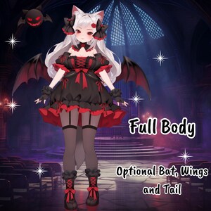 Vtuber | Freya, the Vampire Girl | With Pet | 5 Emotions | 6 Toggles | Live2d Model for Vtube ...