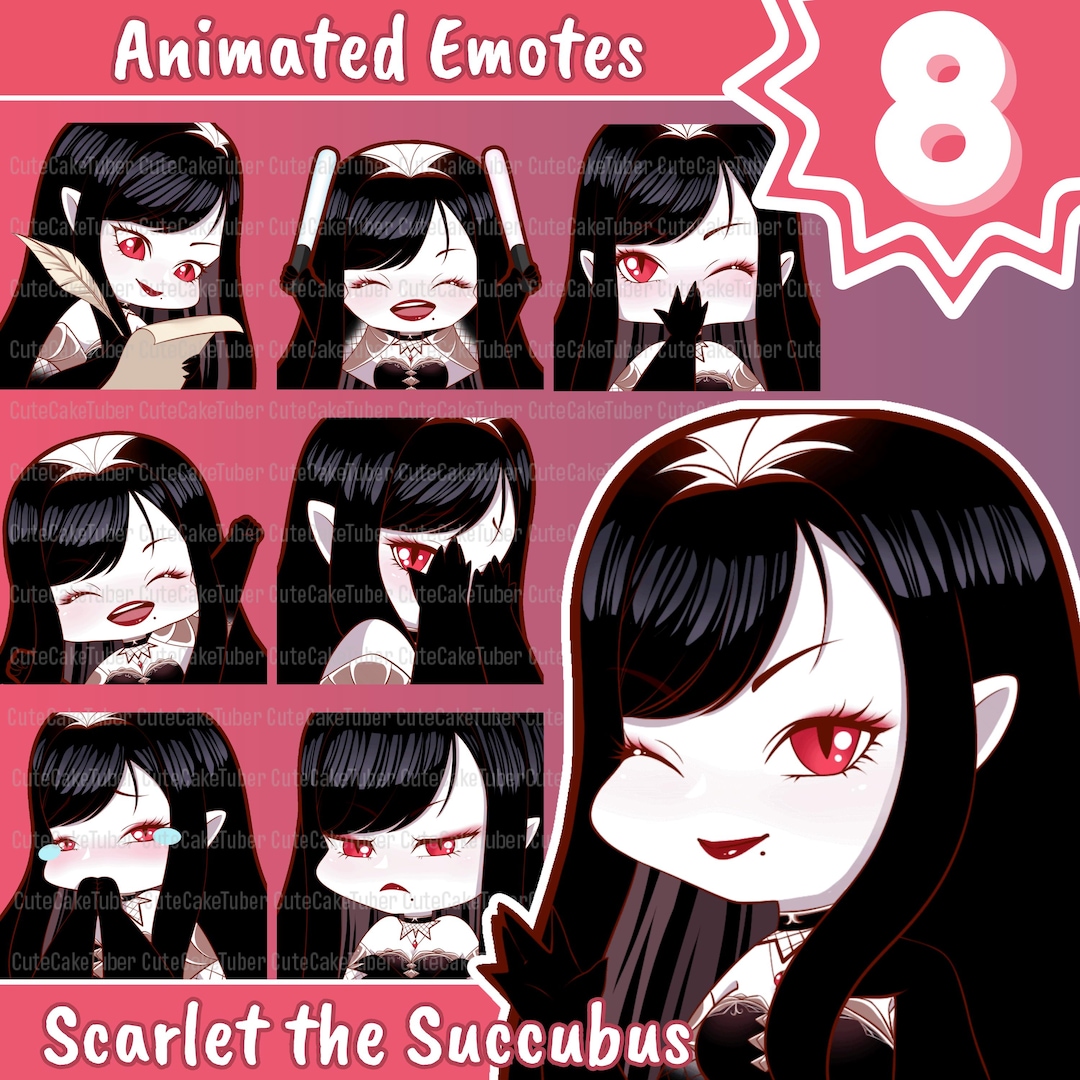 ANIMATED EMOTES BUNDLE | Scarlet, the Succubus | 8 Animated Emotes ...