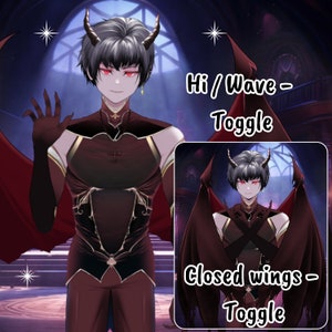 Vtuber | Zane, the Incubus | 20 Emotions / Toggles | Live2d Model for ...