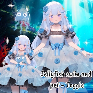 Vtuber | Nixie, the Ocean Girl | With Pet | 5 Emotions | 6 Toggles ...