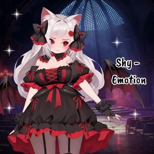 Vtuber | Freya, the Vampire Girl | With Pet | 5 Emotions | 6 Toggles | Live2d Model for Vtube ...