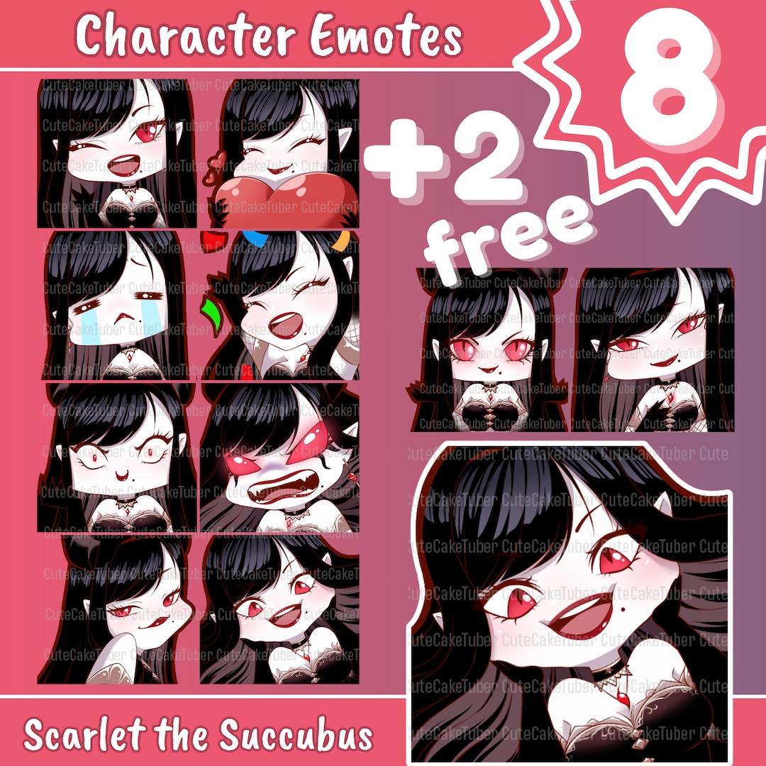 EMOTES BUNDLE | Scarlet, the Succubus | 8+2 Emotes | for Twitch ...