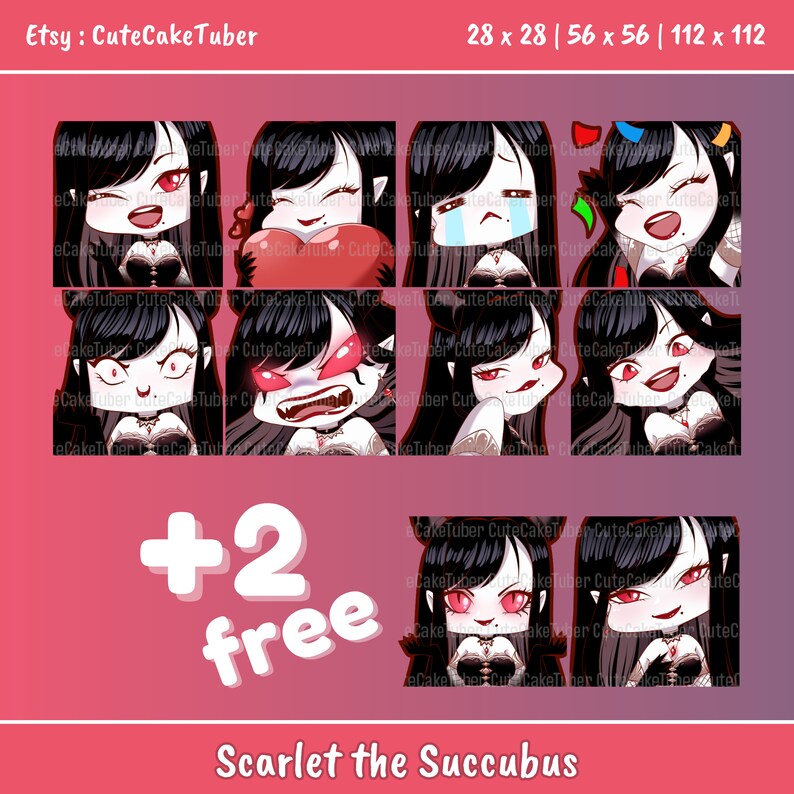EMOTES BUNDLE | Scarlet, the Succubus | 8+2 Emotes | for Twitch ...