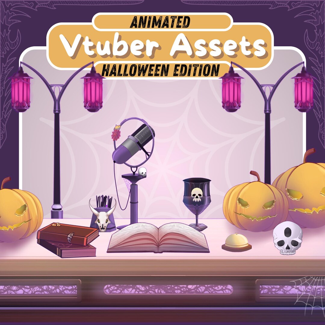 VTUBER ASSETS | Halloween Table Bundle | Animated Live2d Items for ...