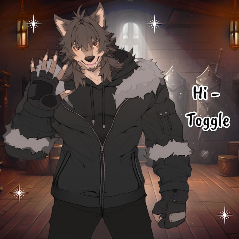 Vtuber Ferox, the Furry Wolf 9 Emotions / Toggles Live2d Model for ...