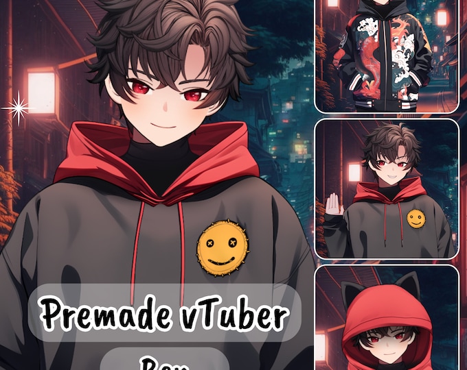 Premade Vtuber Color Customizable 6 Toggle Switches 7 Cute Emotes