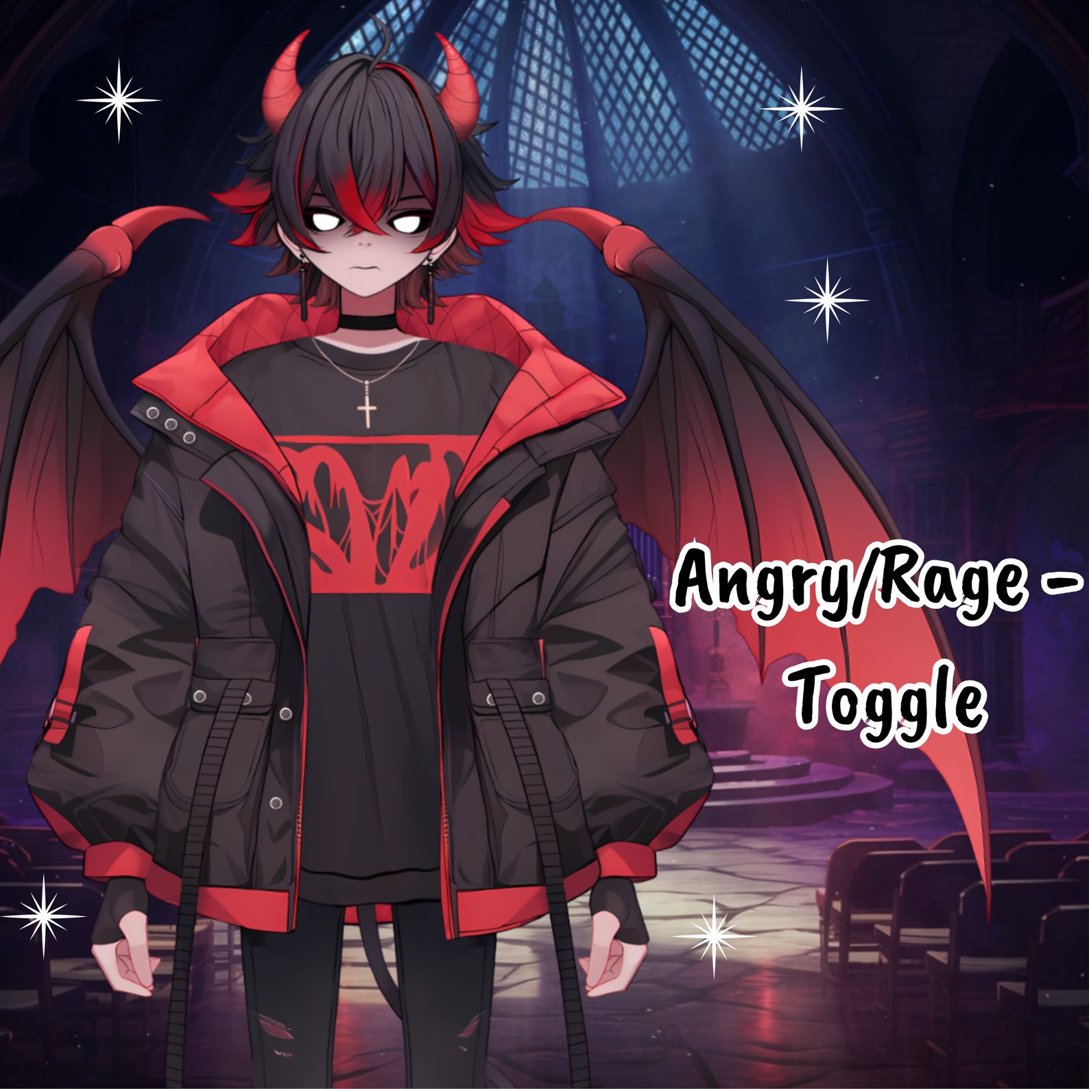 Vtuber | Luke, the Demon Boy | 10 Emotions / Toggles | Live2d Model for ...