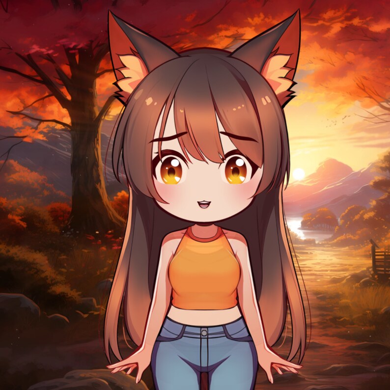 Vtuber | Ember, the Chibi Girl | 64 Cloth Combinations | 4 Emotions ...