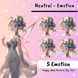 PNGTUBER | Fey, the River Fairy | 5 Emotions | Vtuber Premade Assets ...
