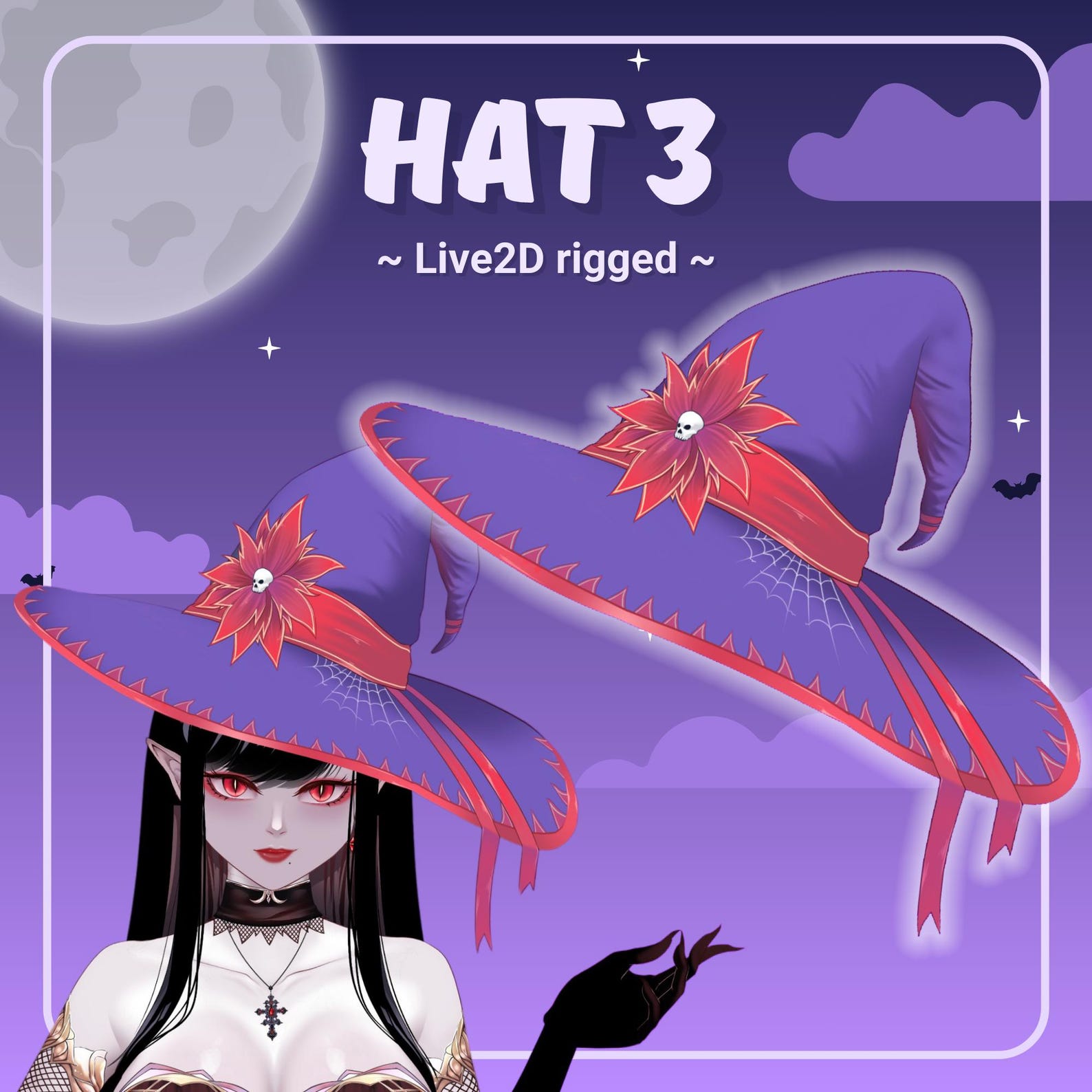 VTUBER ASSETS | Halloween Hats Bundle | Animated Live2d Items for ...
